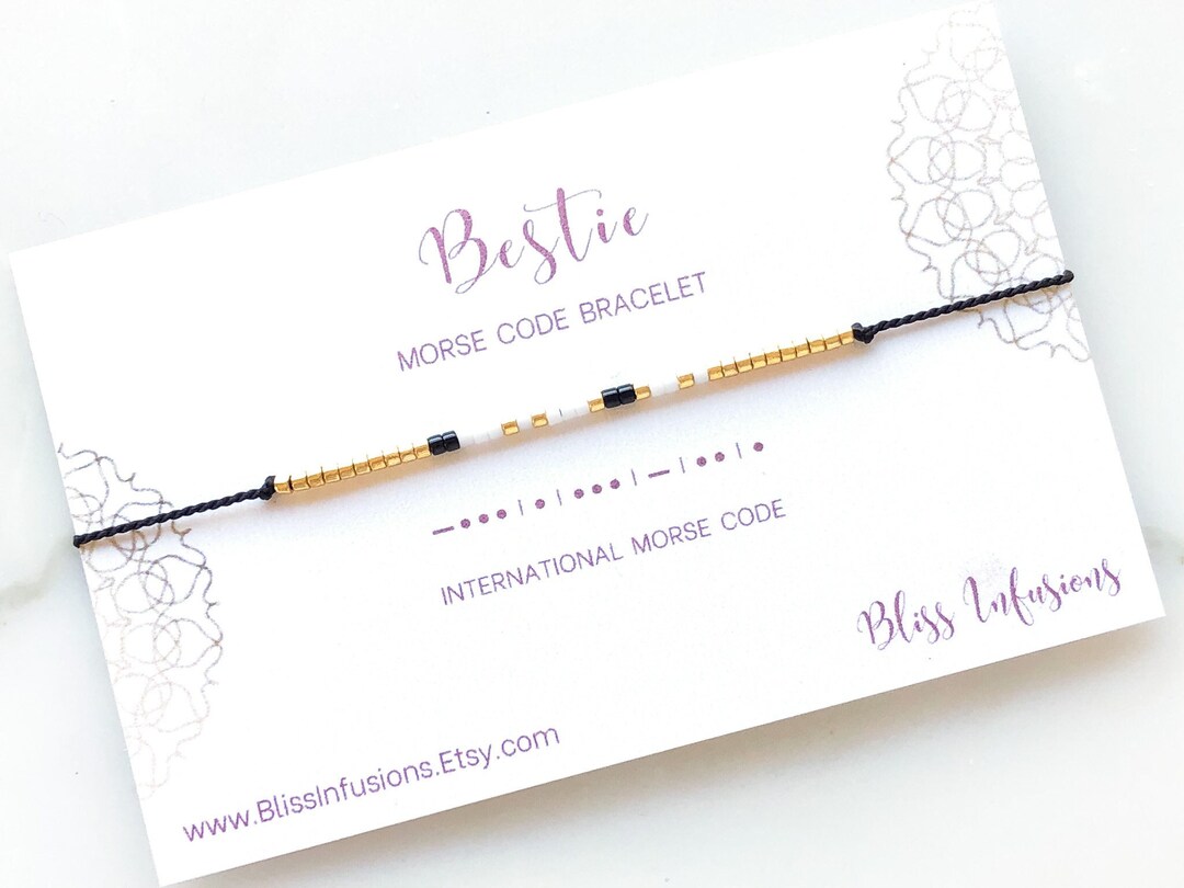 BESTIE Morse Code Bracelet | Morse Code Jewelry | Dainty Stacking ...