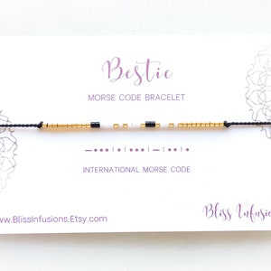 BESTIE Morse Code Bracelet | Morse Code Jewelry | Dainty Stacking ...
