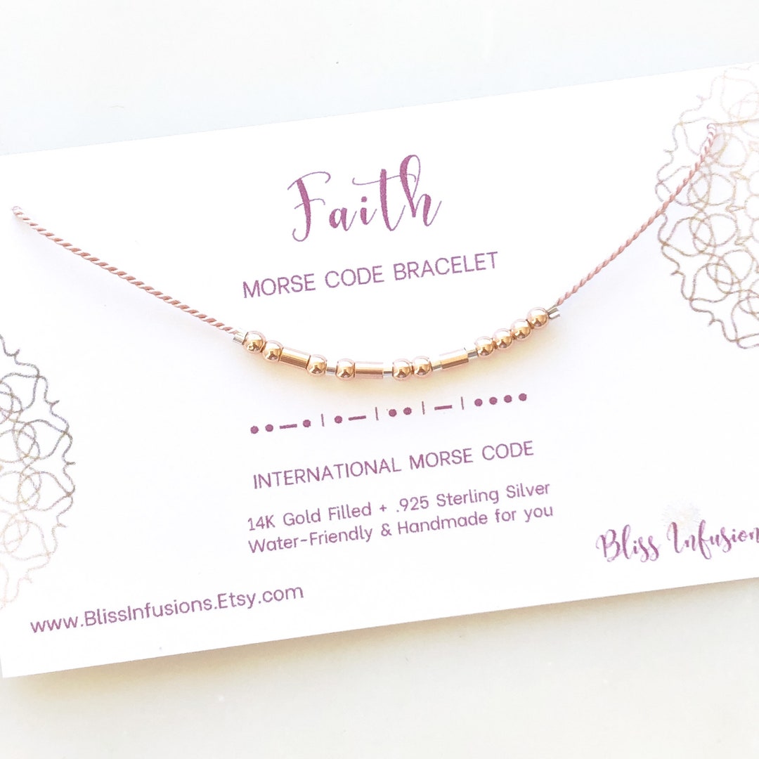 FAITH or CUSTOM Morse Code Bracelet/ Personalized Morse Code Jewelry ...