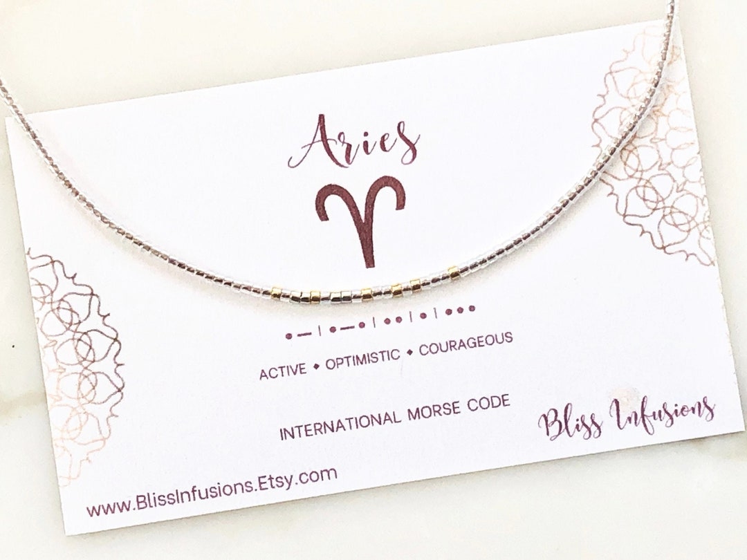 ARIES Morse Code Bracelet Morse Code Jewelry Zodiac Bracelet Secret ...
