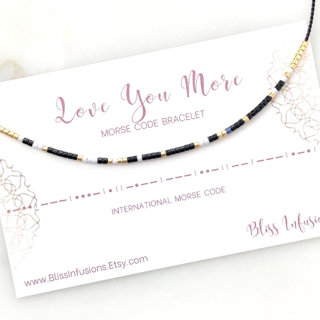 LIEBE DICH MEHR Morse-Code Armband Morsecode Schmuck Zierliches Armband ...