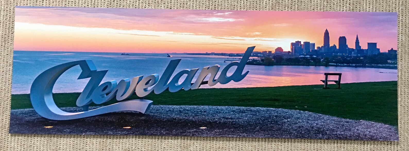 Cleveland Sign With View of Downtown and Lake Erie at Sunrise - Etsy