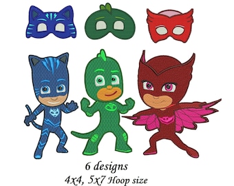 Pj Masks Embroidery | Etsy