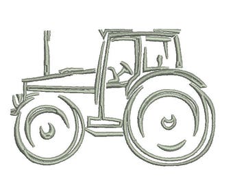 Tractor Embroidery Design | Etsy