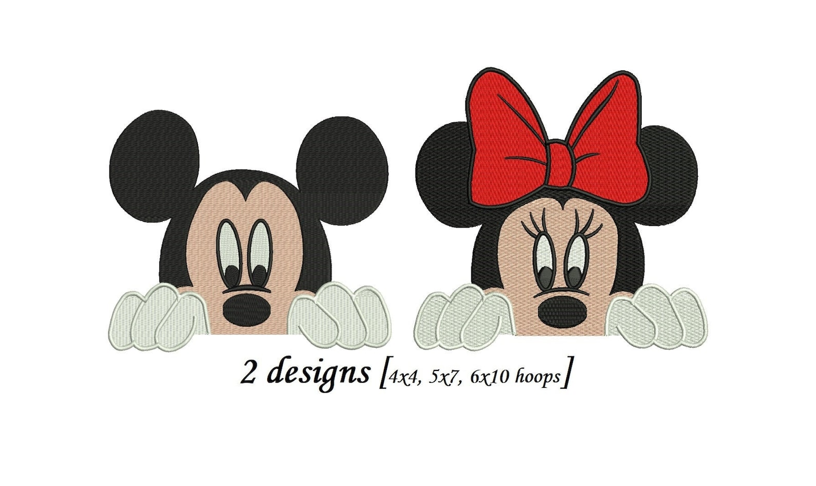 Minnie Mouse Embroidery Designs 2 Designs 4,5,6,7 Inch Size Each ...