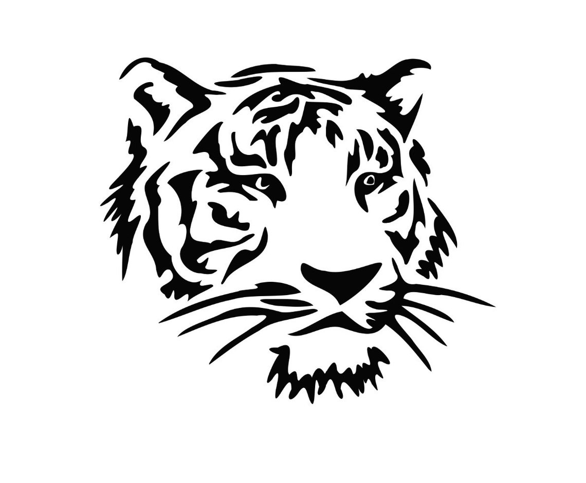 Tiger Face Svg Stencilvector Art Cricut Silhouette Cameo - Etsy