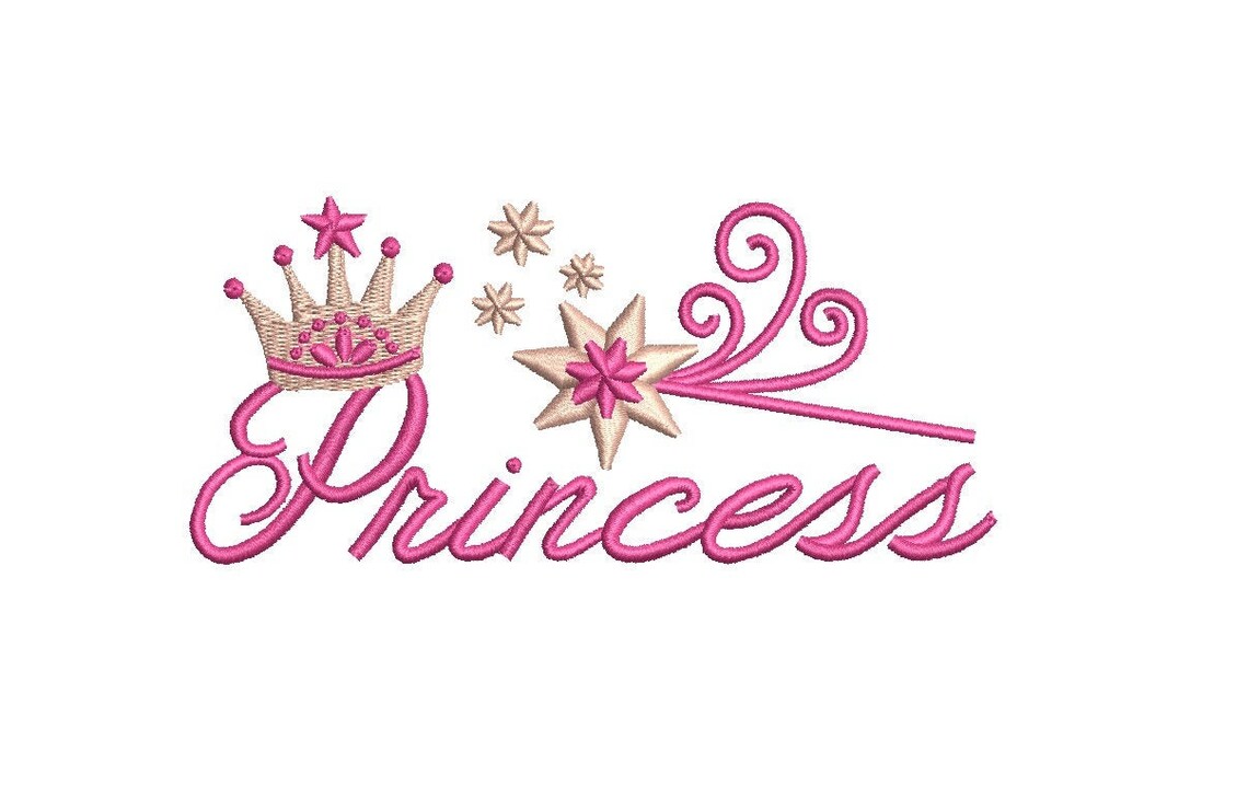 Princess Tiara Embroidery Design 45 Inch Size Instant - Etsy