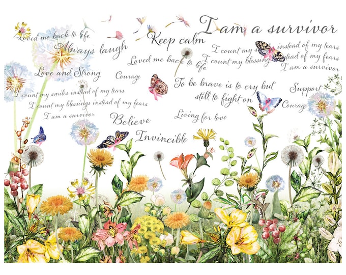 Breast Cancer Awareness, Redesign With Prima Transfer, Floral Transfer ...