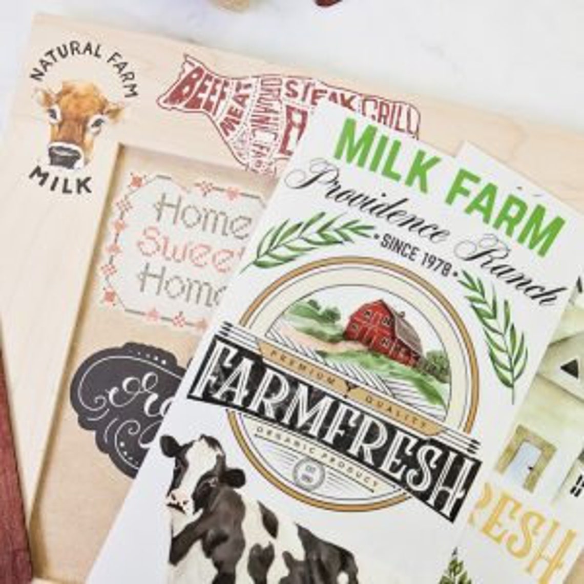 Home and Farm Re-design Transfer Cow Transfer Dairy - Etsy