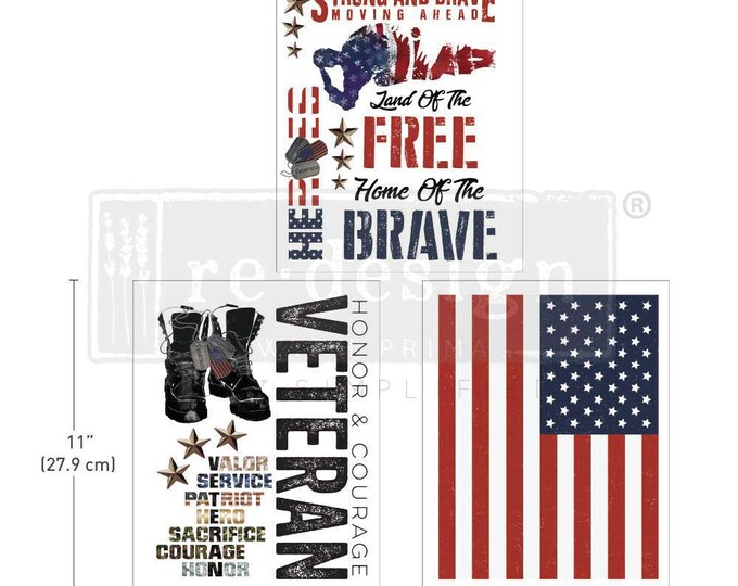 Veteran Decor Transfer, Re-design With Prima, Flag Transfer, Furniture ...