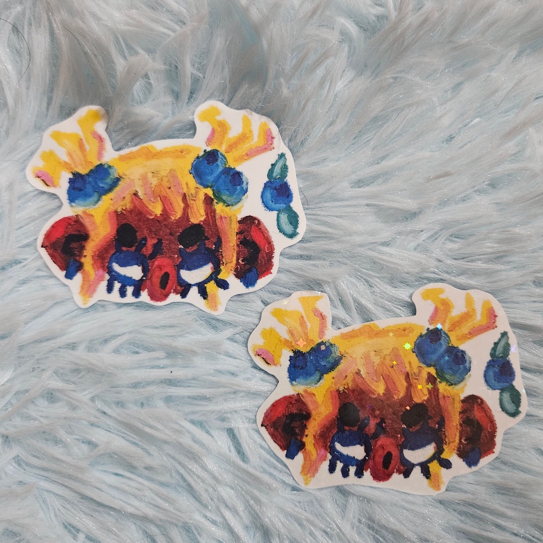 Blueberry Girl Oil Pastel Vynil Sticker Glossy Holo - Etsy