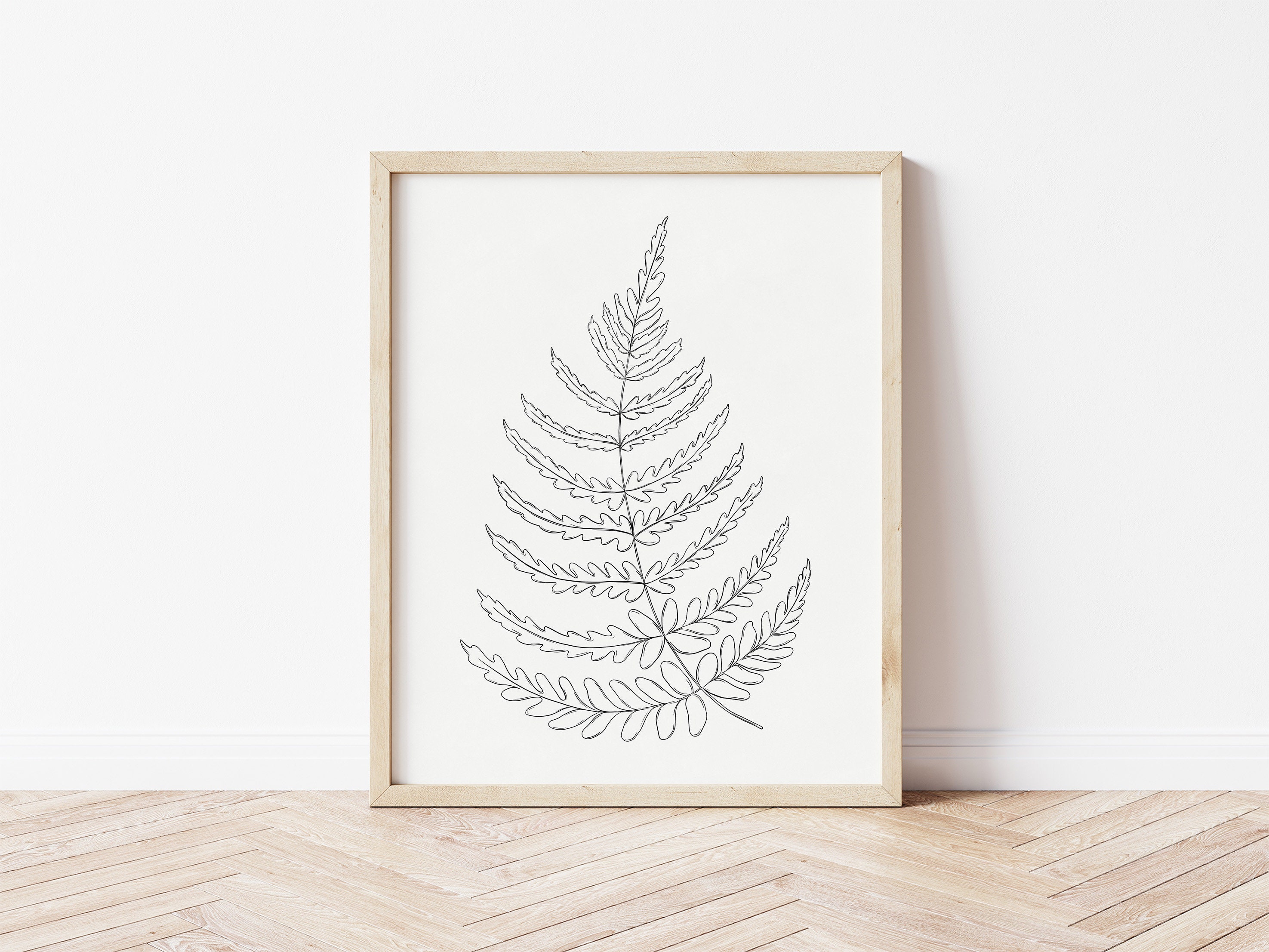 Fern Botanical Wall Art, Fern Printable, Fern Leaf Print, Black and ...