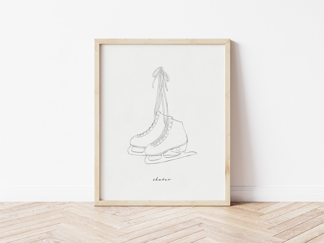 Ice Skater Print, Ice Skating Printable, Ice Skate Digital Print, Ice ...