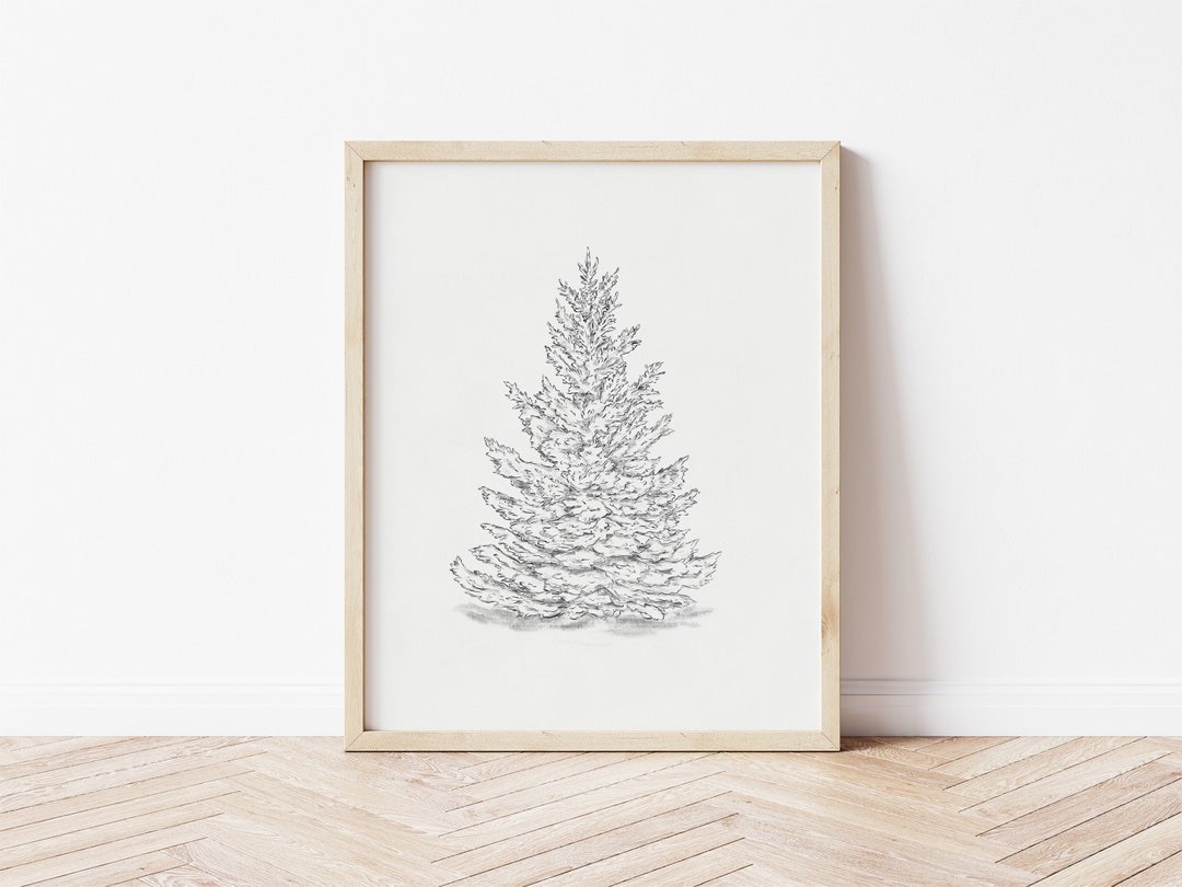 Pine Tree Printable, Pine Tree Print, Christmas Tree Printable Wall Art ...