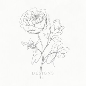 Neutral Floral Digital Print, Sketch Art Print Set, Minimal Wall Art ...