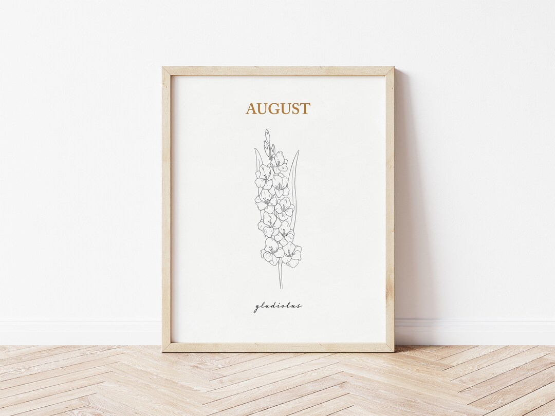 August Birth Flower Print | Gladiolus Print | Gladiolus Drawing ...