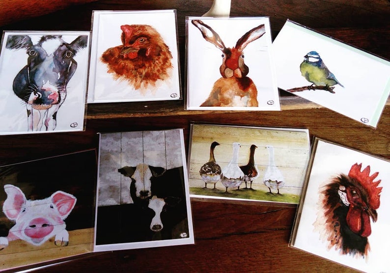 Festive Goose Christmas, Xmas, Greeting Card, Original Printed Artwork ...