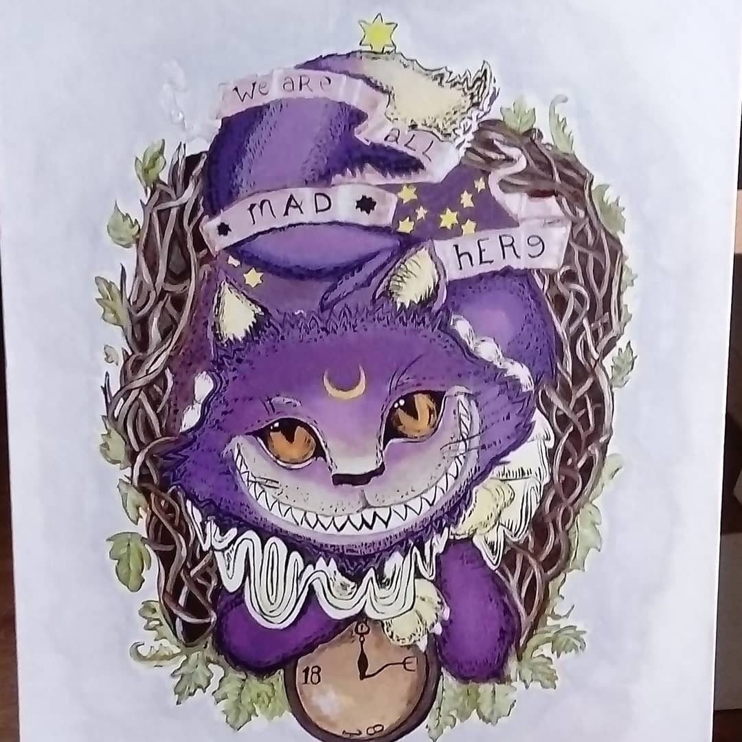 Cheshire Cat Mad Hatter Alice in Wonderland Original - Etsy