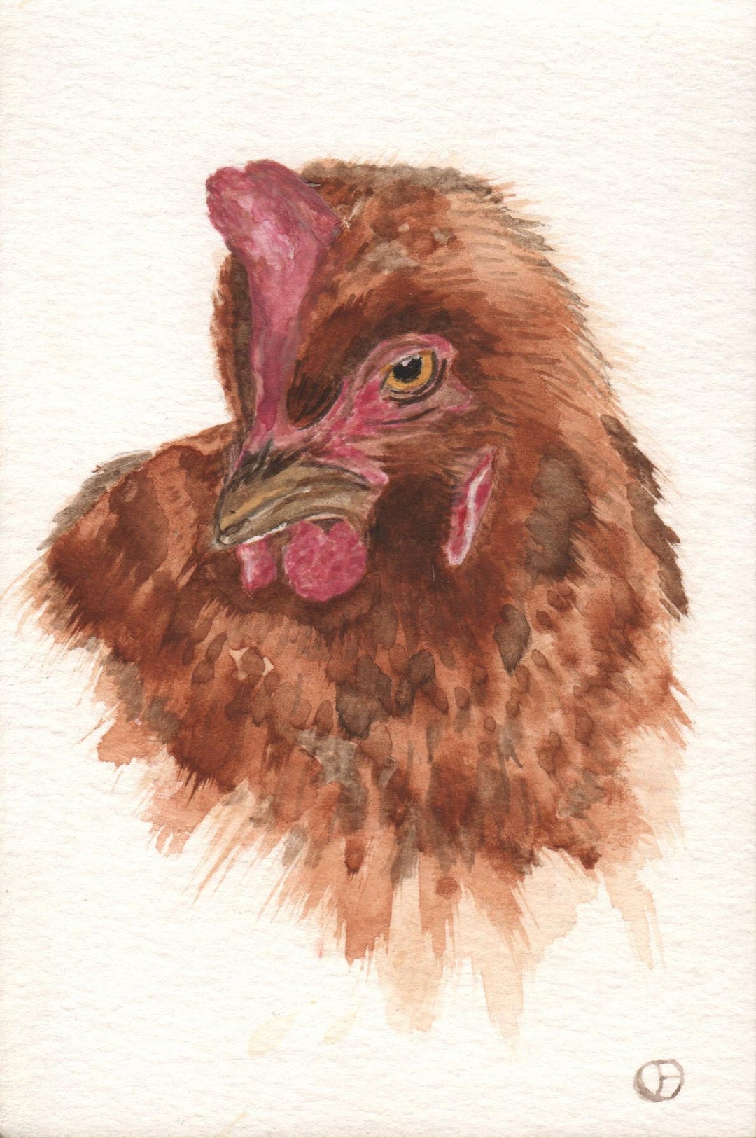 Hen, Chicken, Chook, Original Print,various Sizes, in Border. Country ...