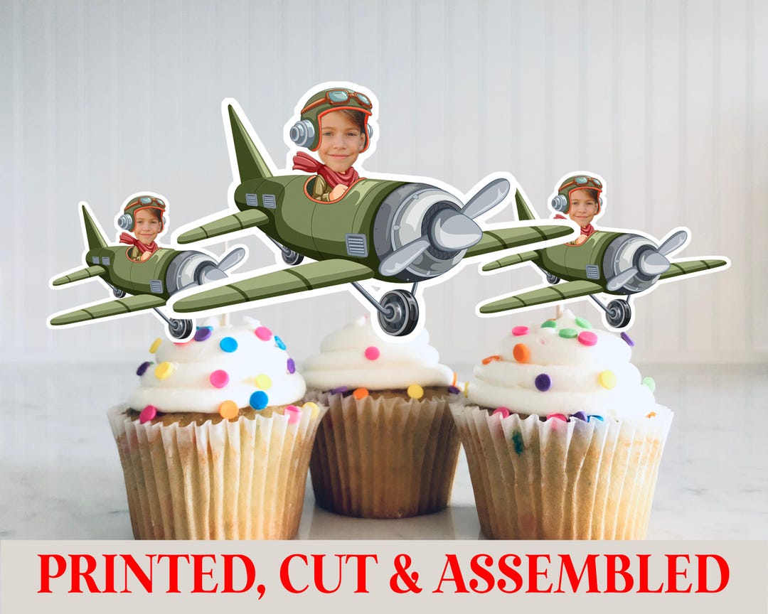 Personalized Pilot Cupcake Topper With Face ,custom Soldier Army Party ...
