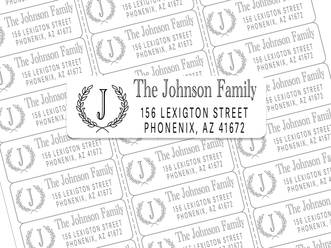 Monogram Address Labels for Envelopes, Personalized Address Labels ...