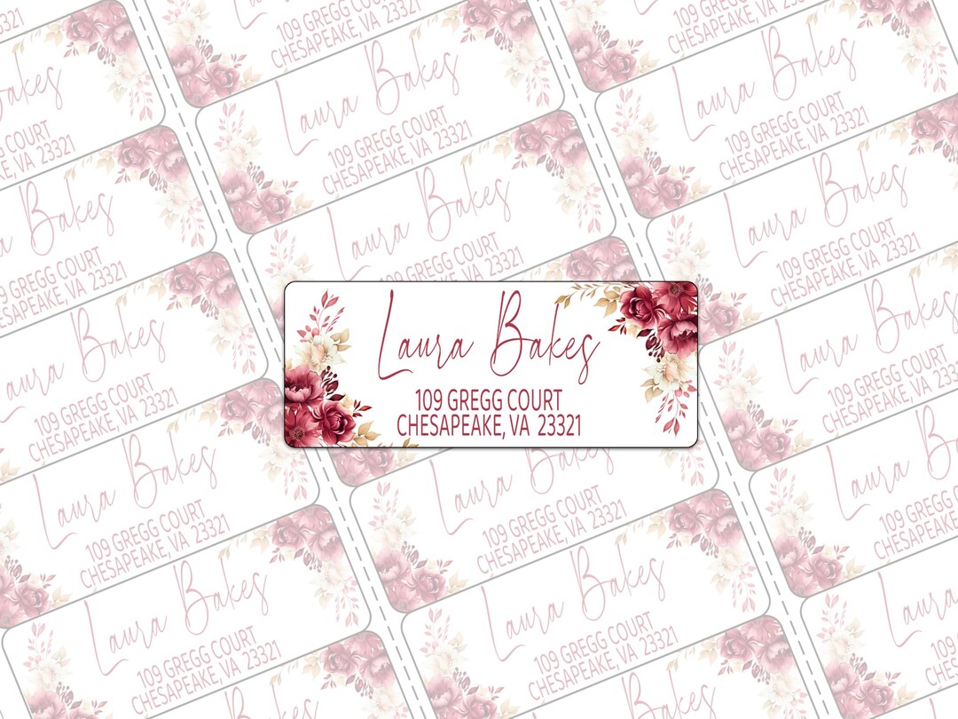 Elegant Floral Watercolor Address Labels for Envelopes, Personalized ...