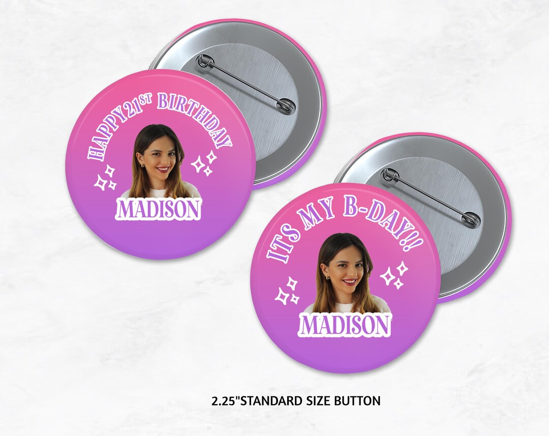 Birthday Button Pins, Birthday Badge, Custom Birthday Pins, Birthday ...