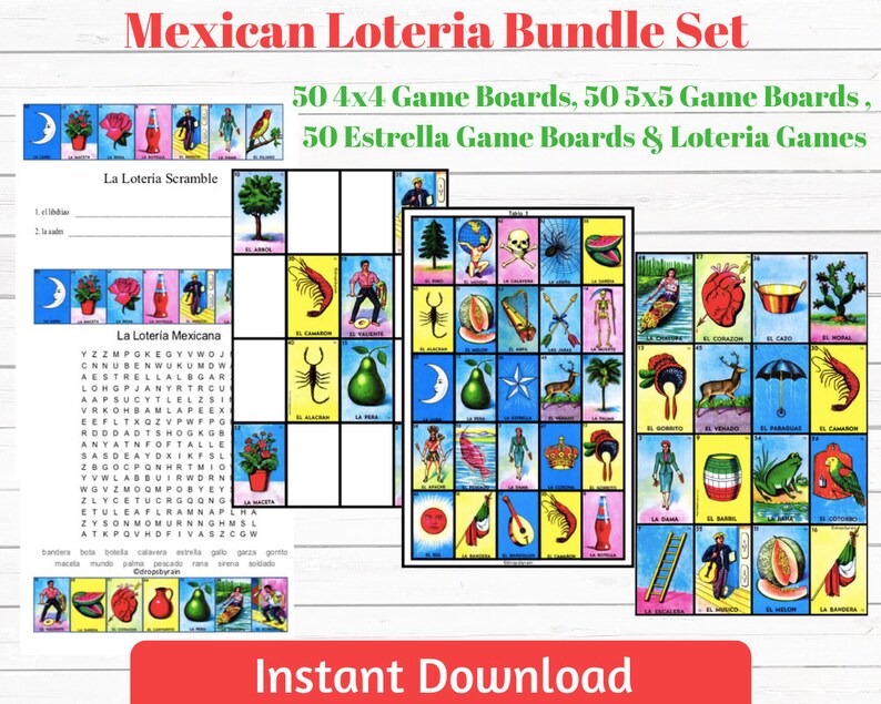 50 Loteria Cards Bundle Set Digital File Instant Download - Etsy