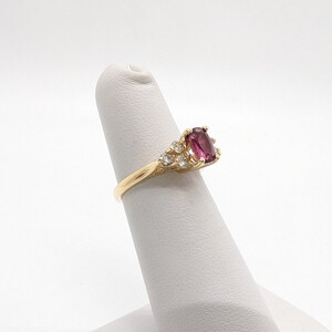 14K Yellow Gold 5/8 CT Ruby & 1/5 TCW Diamond Accent Ring Size 4.5 ...