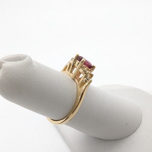 14K Yellow Gold 5/8 CT Ruby & 1/5 TCW Diamond Accent Ring Size 4.5 ...