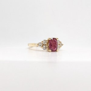14K Yellow Gold 5/8 CT Ruby & 1/5 TCW Diamond Accent Ring Size 4.5 ...
