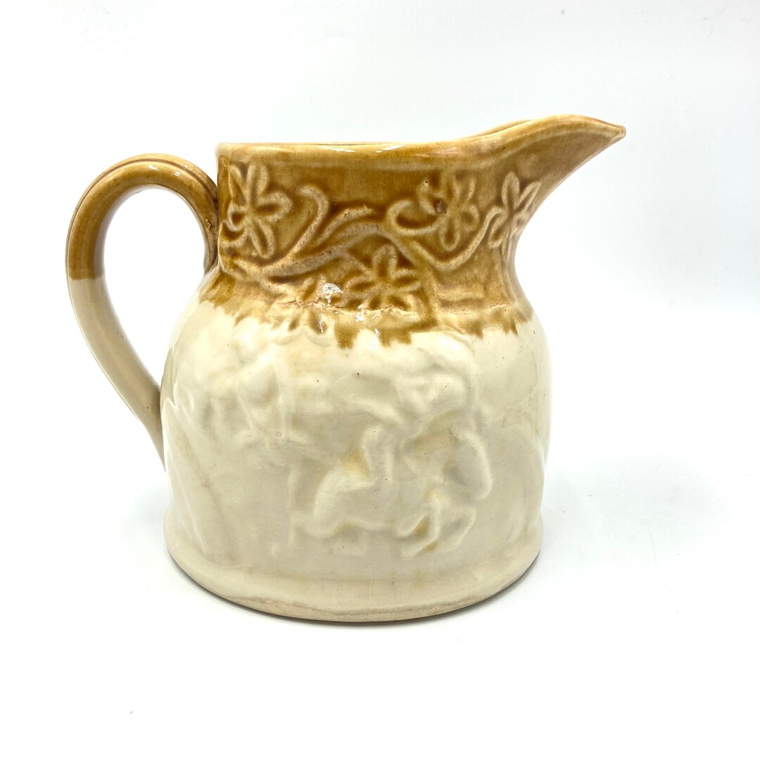 Vintage Buchan Pottery Pitcher, Stoneware Portobello Scotland, Cream ...