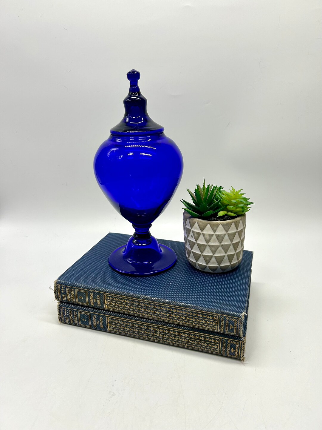 Vintage Cobalt Blue Glass Apothecary Jar, Possibly Hadeland Norway ...