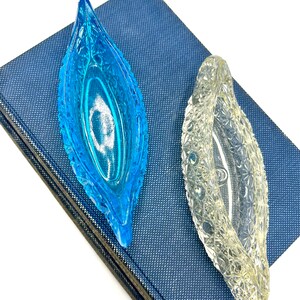 LE Smith Daisy and Button Glass Canoes in Blue or Clear, Vintage ...