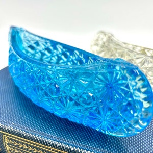 LE Smith Daisy and Button Glass Canoes in Blue or Clear, Vintage ...