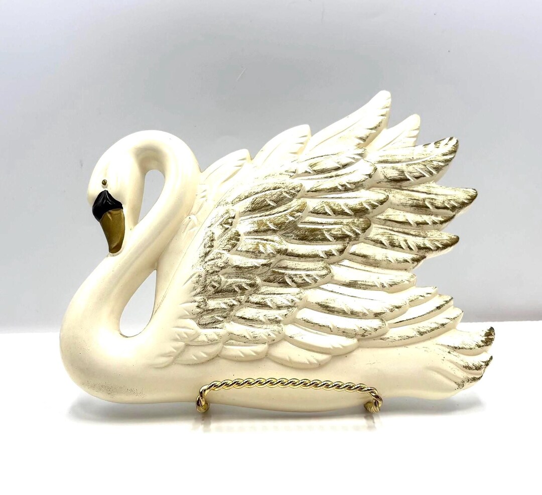Vintage Chalkware Swan Wall Hanging, Decor - Etsy