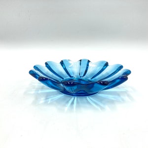 Vintage Fostoria Cobalt Blue Glass Trinket Dish, Flower, Petal ...