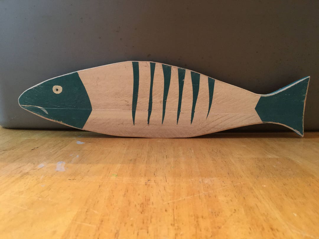 Hand Painted Wooden Fish, Wall Decoration, Wall Art, Rustic - Etsy