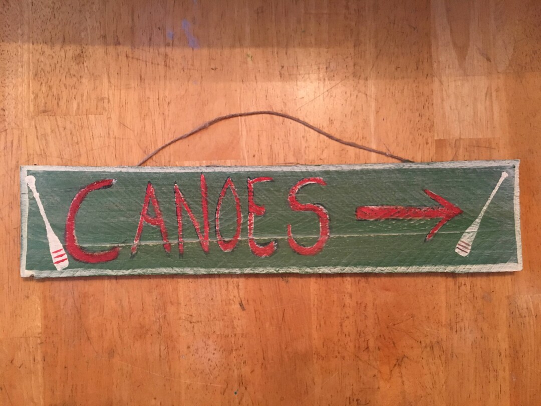 Hand Painted Wooden Canoe Sign - Etsy