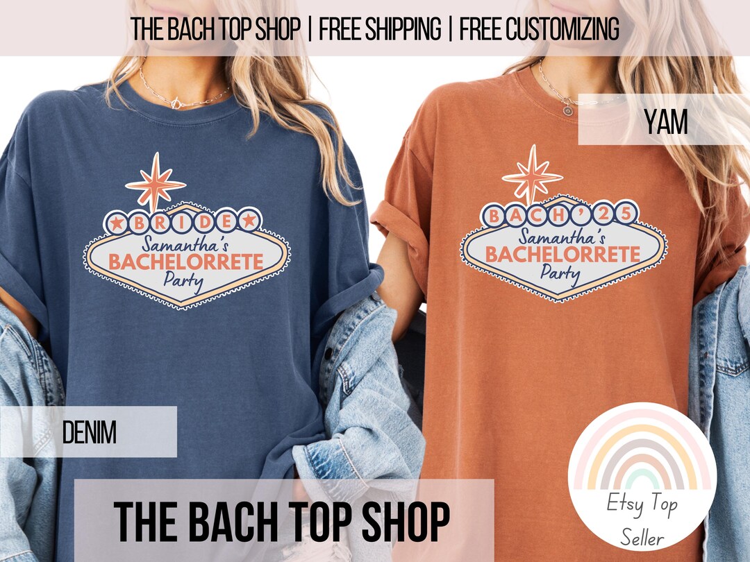 Las Vegas Sign Bachelorette Shirts Custom Bachelorette Party Shirts ...