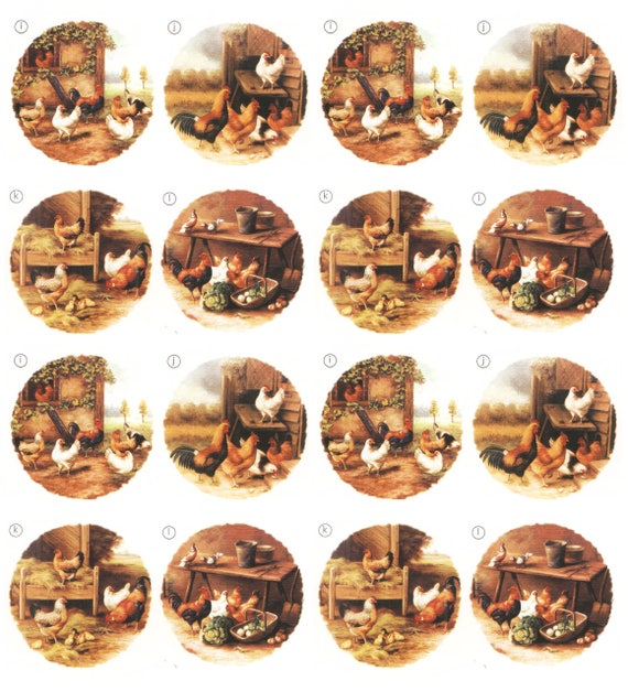 16 pcs x 5 cm. Ceramic decals. Pattern 70226A/13 Free range | Etsy