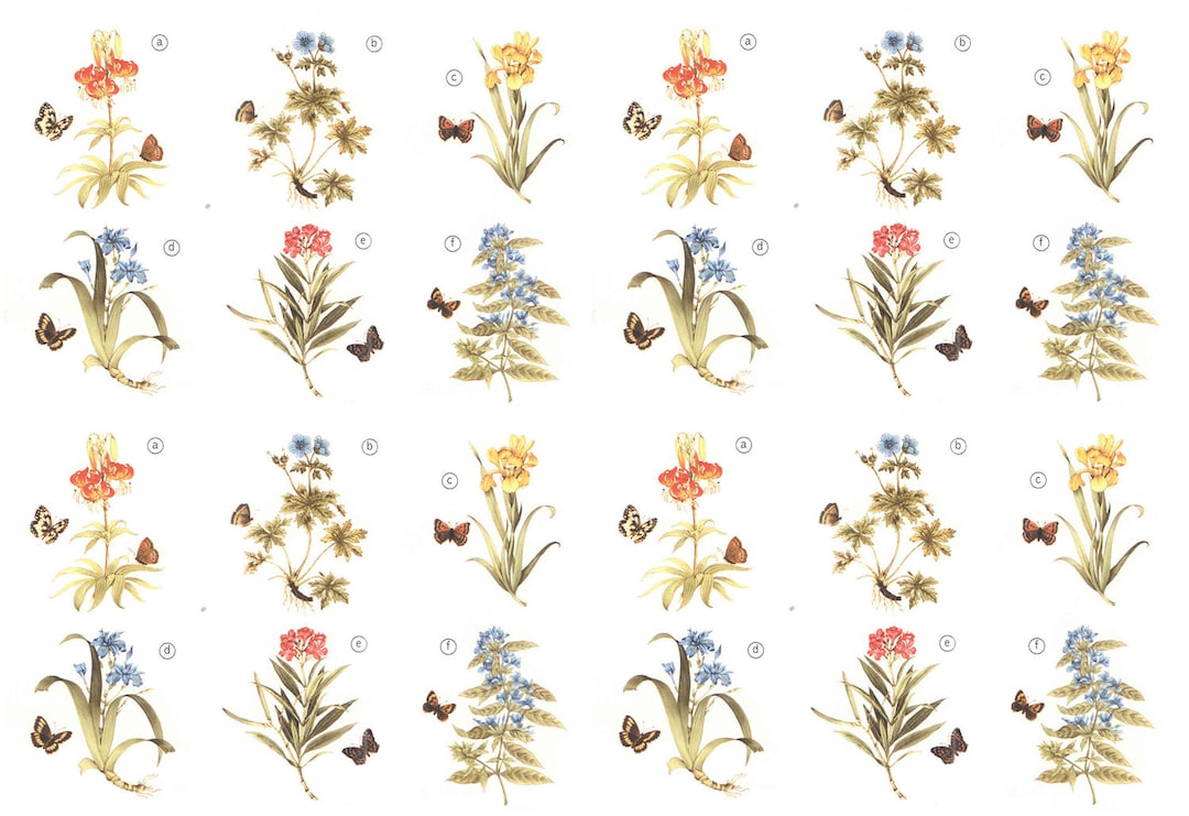 24 Pcs X 4,5 Cm. Ceramic Decals. Pattern 70062A/3 Scenes Abcdef. - Etsy