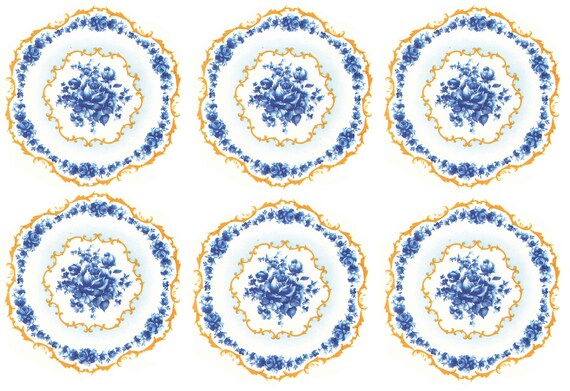 6 pcs x 95 cm. Ceramic decals. Pattern 70142A/2 scenes a | Etsy