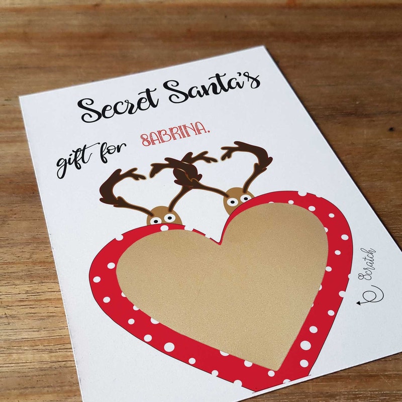 Secret Santa Name Cards - Etsy