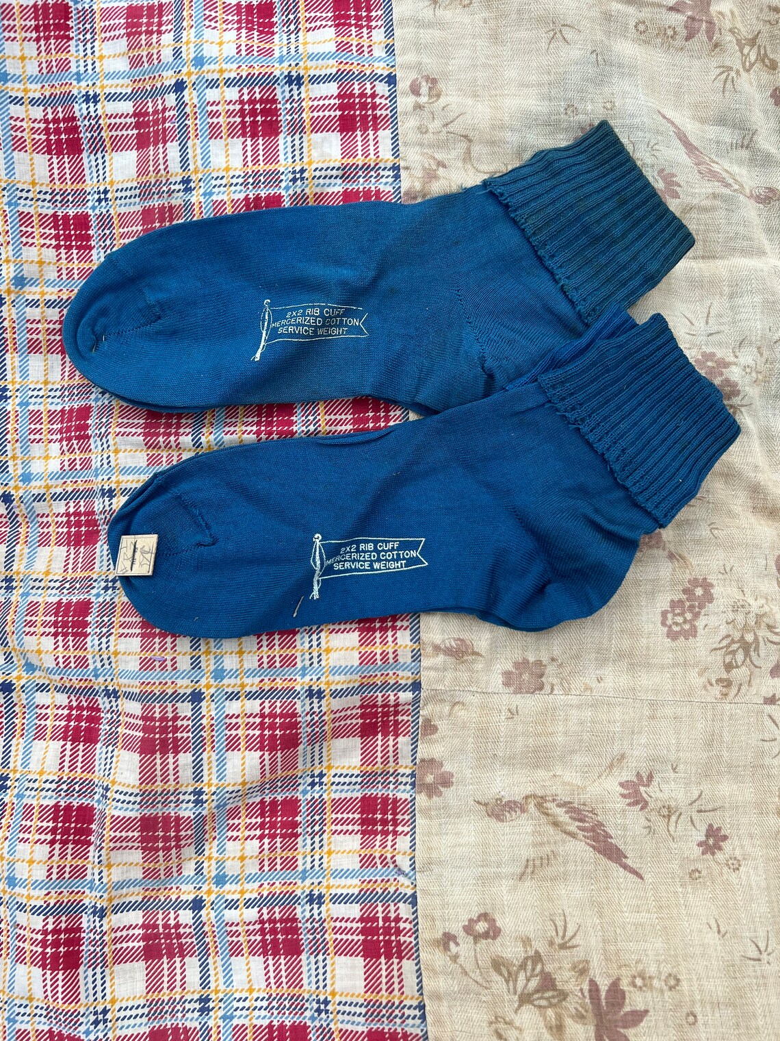 1930s // 1940s NOS New Old Stock Blue Mercerized Cotton Socks - Etsy