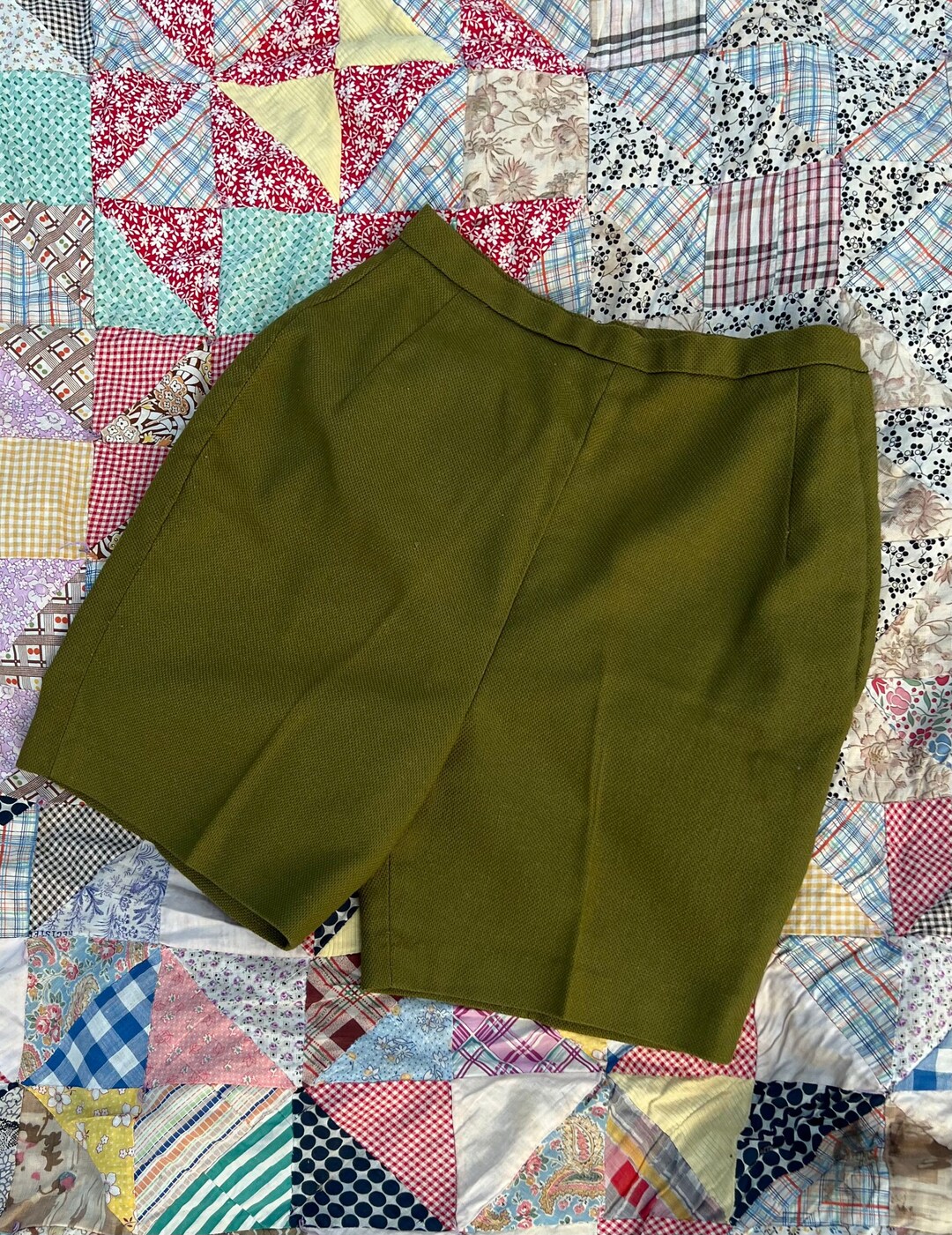 1960s Vintage Sears Roebuck & Co “perma-press” Woven Sage Green Side ...