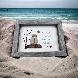 Pebble Art Father’s Last Hug - 5 by 7 Framed - Father Pebble Art - Etsy