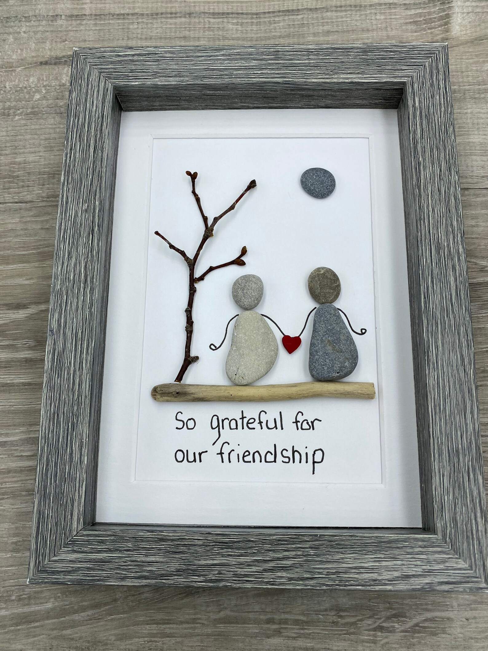 Pebble Art Friends 5 by 7 Framed Friend Pebble Art | Etsy