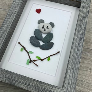 Pebble Art Panda 5 by 7 Framed Panda Bear Pebble Art - Etsy
