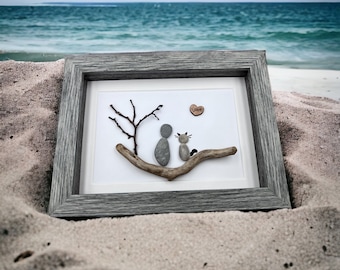 Pebble Art Cats 5 by 7 Frame Cat Pebble Art - Etsy